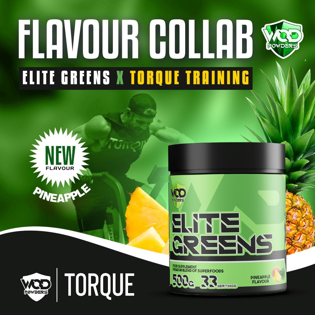 ELITE GREENS Pineapple – New Flavour Collab x Torque Training – WOD Powders